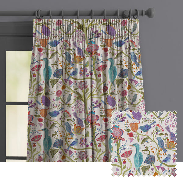 Lindu Ecru Printed Made to Measure Curtains | Cream M2M | Voyage Maison