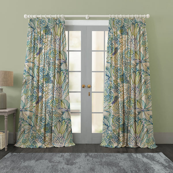 Althorp Capri Printed Cotton Fabric (By The Metre) | Blue Fabric ...
