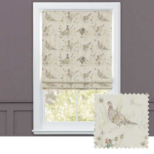 Bowmont Pheasant Printed Linen Made to Measure Roman Blinds | Cream M2M ...