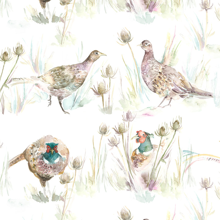 Bowmont Pheasant Printed Linen Made to Measure Roman Blinds | Cream M2M ...