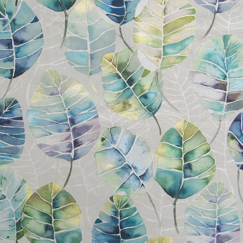 Cassava Blue Printed Cotton Fabric (By The Metre) | Capri | Voyage Maison