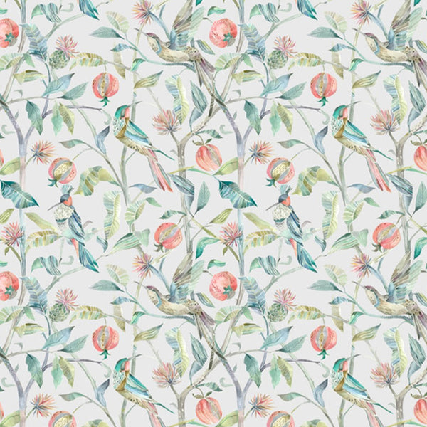 Colyford Pomegranate Printed Cotton Fabric (By The Metre) | Green ...