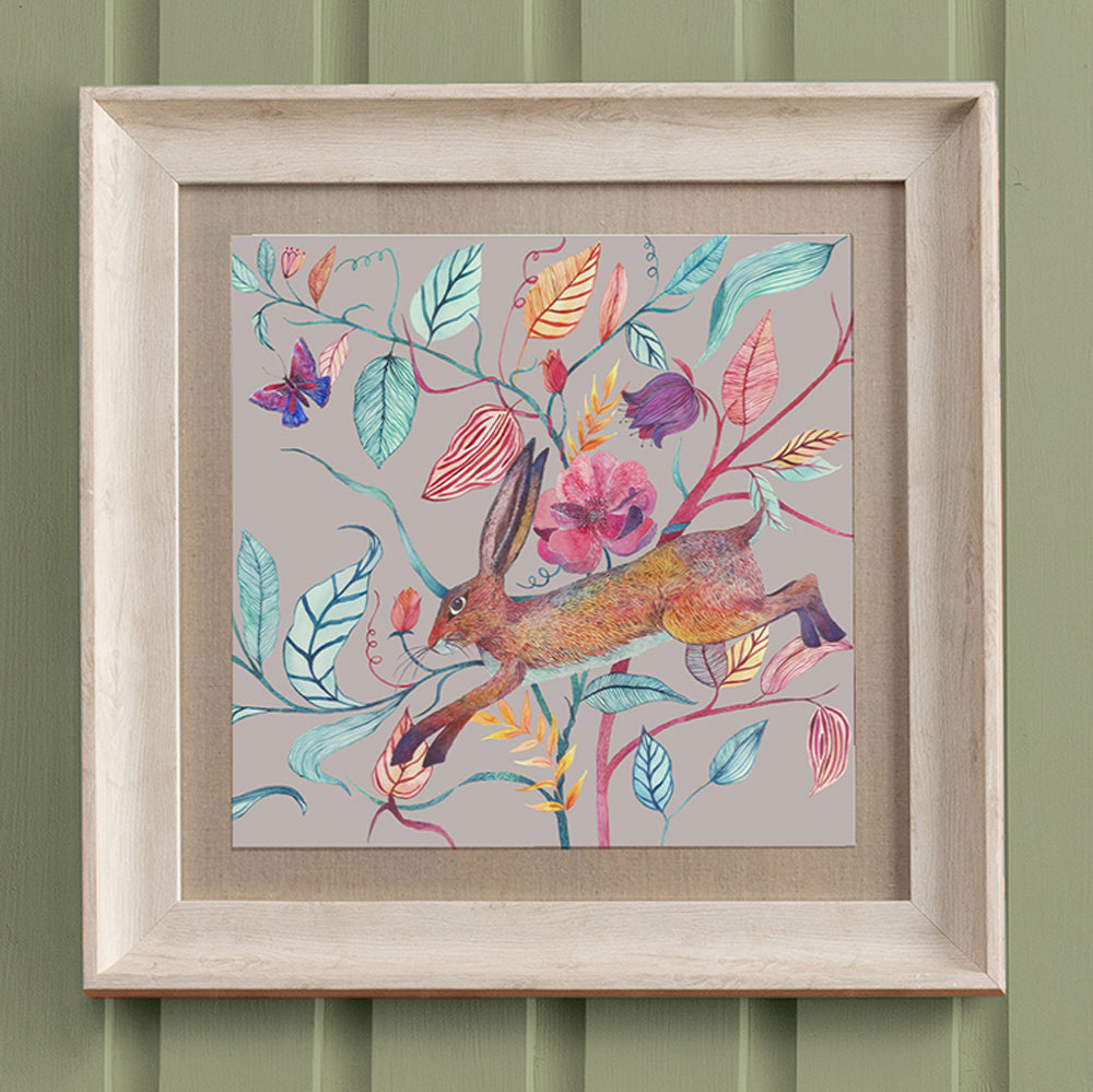 Hansel Hare Birch/Mauve Framed Print | Pink Wall Art | Voyage Maison