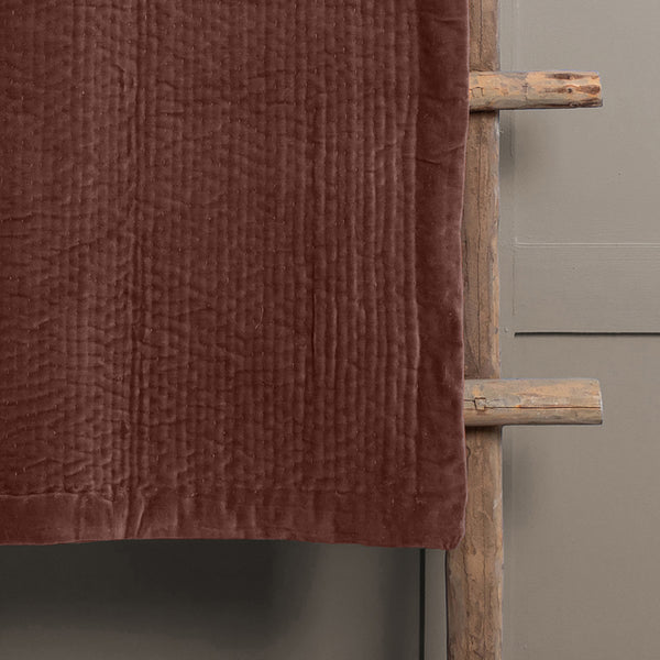 Haze Persimmon Velvet Quilted Throw | Red Throws | Additions – Voyage ...