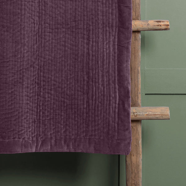 Haze Plum Velvet Quilted Throw | Purple Throws | Additions – Voyage Maison