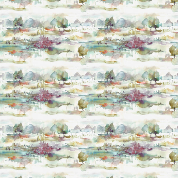 Heather Moors Natural Printed Cotton Fabric (By The Metre) | Purple ...