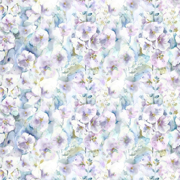 Isabela Violet Printed Cotton Fabric (By The Metre) | Purple Fabric ...