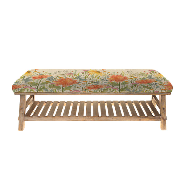 Delamere Linen Rupert Bench | Orange Furniture | Voyage Maison
